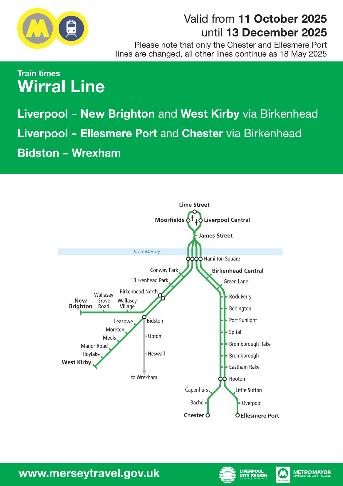 Wirral Line Merseyrail Timetable